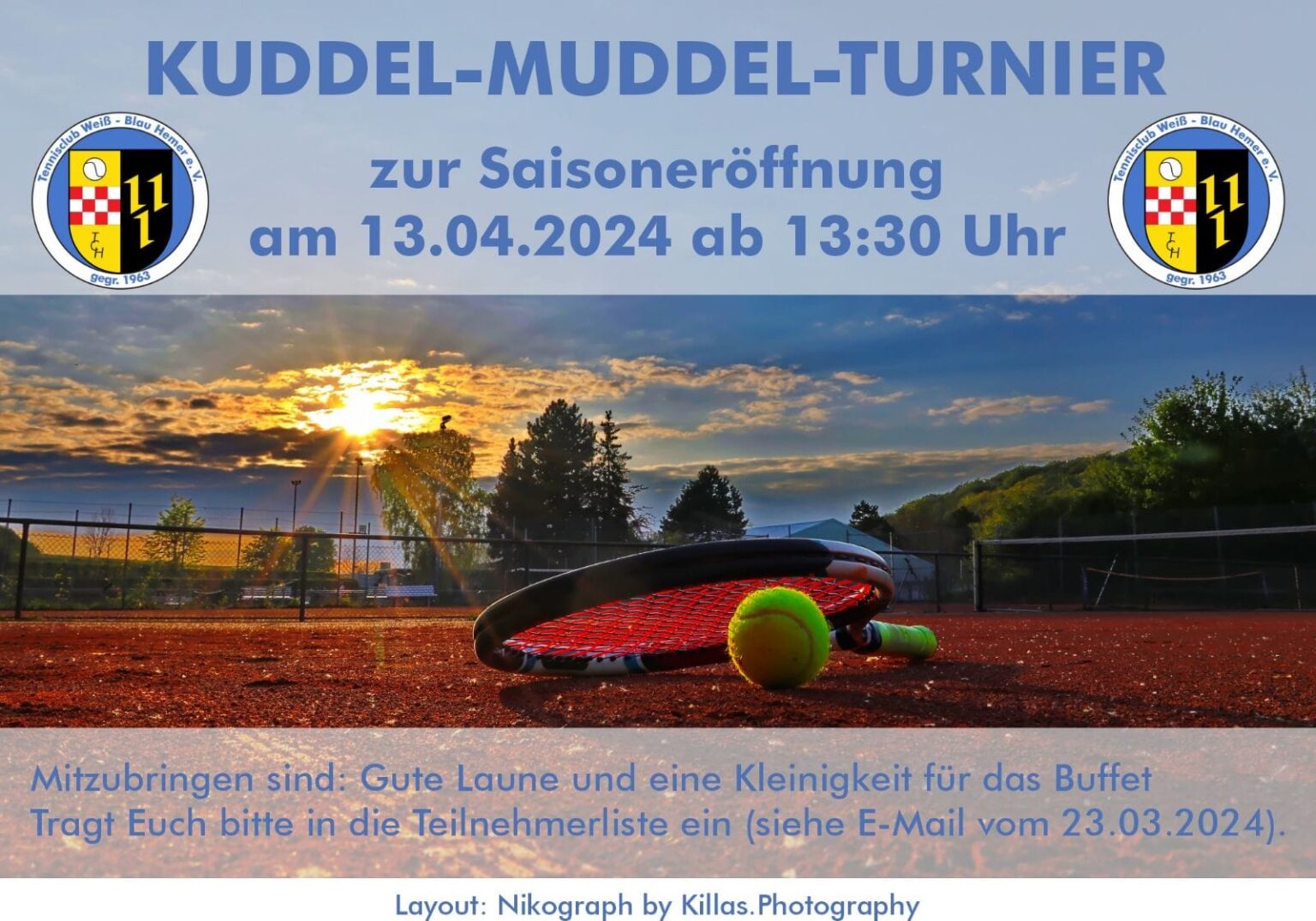 Kuddel-Muddel-Turnier am 13.4. – Tennisclub Weiß-Blau Hemer e.V.